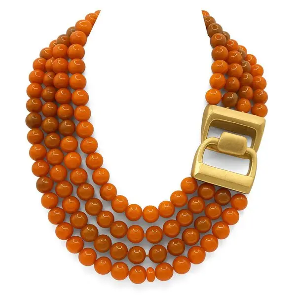 MICHAEL NASH JEWELRY Irena Carnelian Resin Bead Necklace - Brown