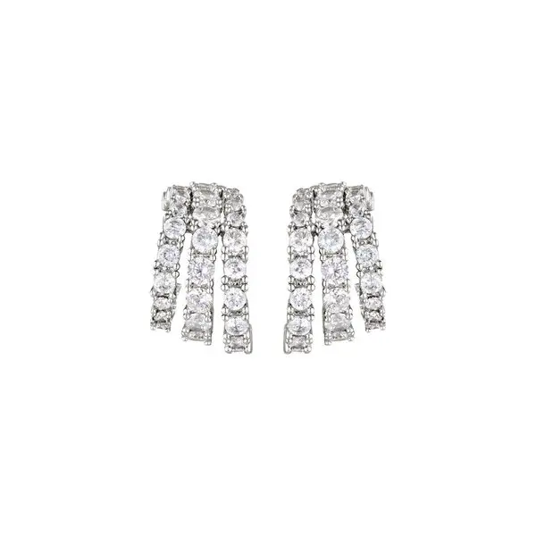 STEPHANIE BROWNE AUSTRALIA Anneliese Crystal Hoop Earrings - Silver