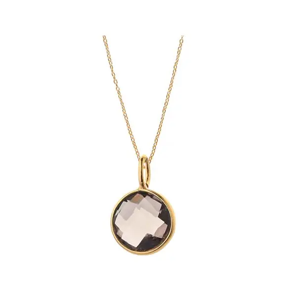 GODDESS CHARMS Smoky Quartz Power Stone Necklace - Gold/grey