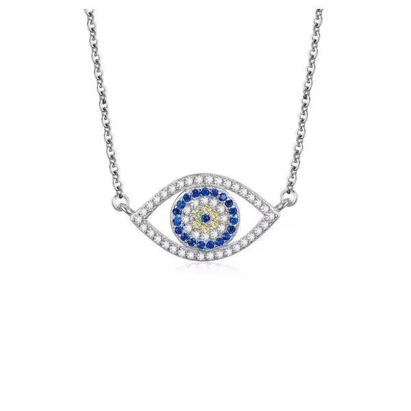 MADELEINE SIMON STUDIO Evil Eye Sapphire And Lab Grown Diamond Necklace - Blue