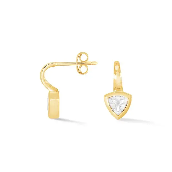 DOWER & HALL Gold Vermeil Hoop Earrings With White Topaz - Gold/white