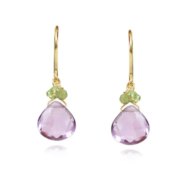 MOUNIR LONDON Amethyst Drop Earrings - Yellow