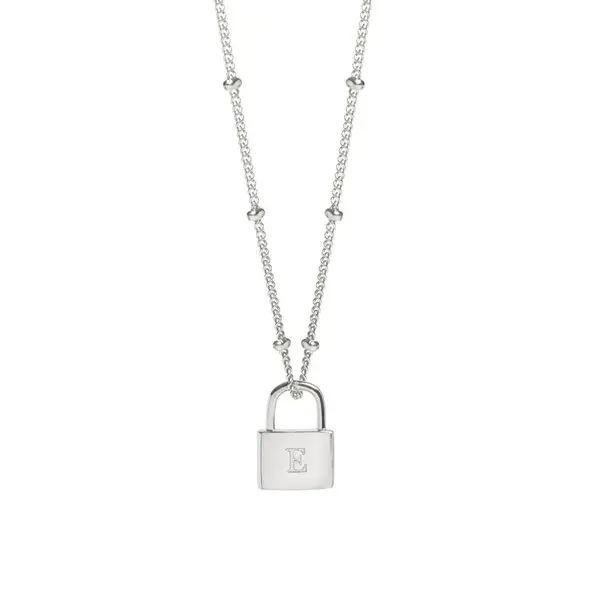 MURU Padlock Bead Chain Necklace - Silver