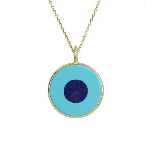 HYE JANE JEWELRY Vera Turquoise Evil Eye Pendant Necklace - Blue