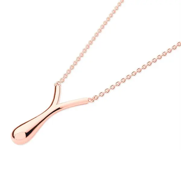 LUCY QUARTERMAINE V Drop Pendant In Vermeil - Rose Gold