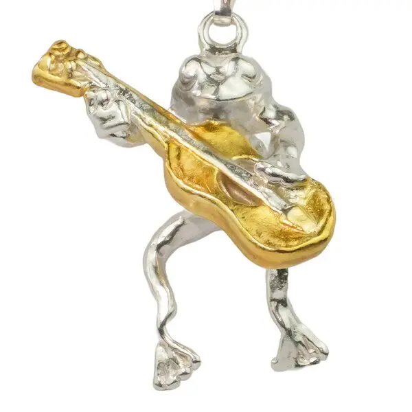 SIMON KEMP JEWELLERS Frog Guitarist Pendant - Silver