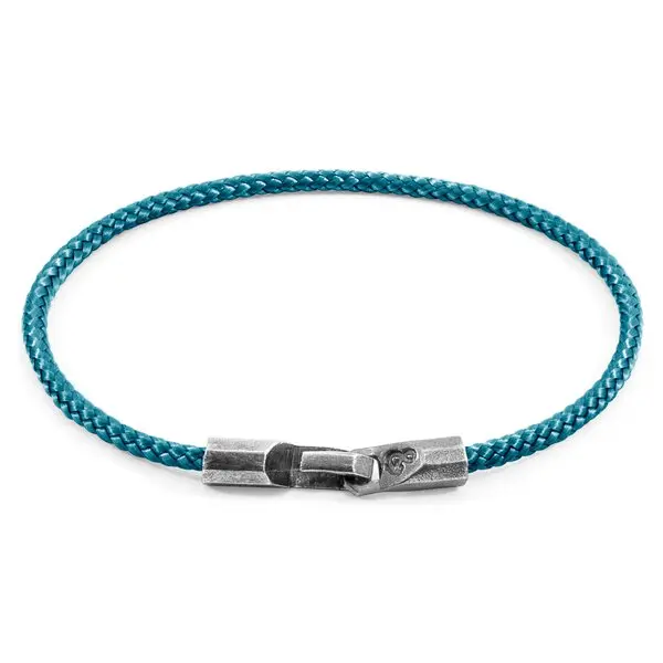 ANCHOR & CREW Ocean Talbot Silver & Rope Bracelet - Blue