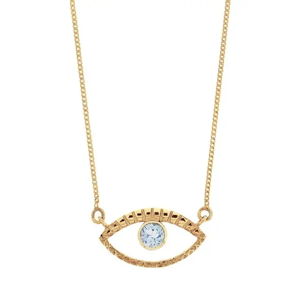 CHARLOTTE'S WEB JEWELLERY Eye Of Intuition Vermeil Necklace With Blue Topaz - Gold