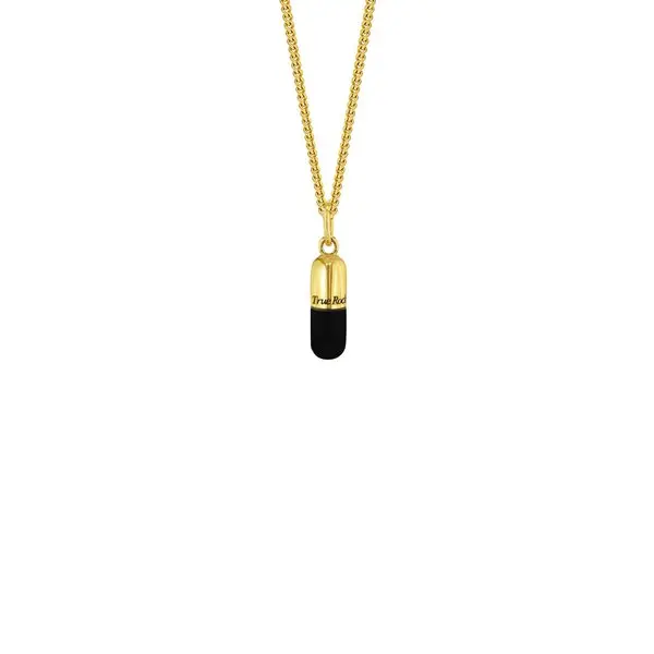TRUE ROCKS Mini Pill Pendant - Black/gold