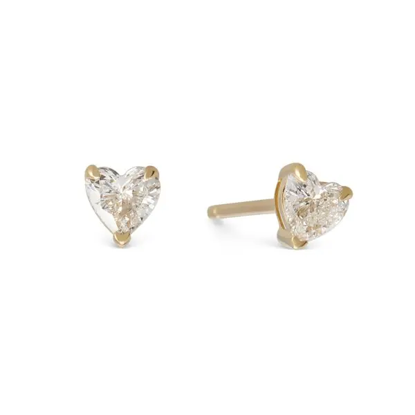 DOLCETTO DESIGNS Lab Grown Diamond Heart Stud Earrings - Gold