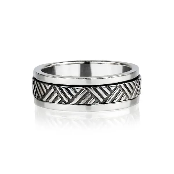 CHARLOTTE'S WEB JEWELLERY Mayan Warrior Spinning Ring - Silver