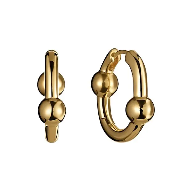 TAMI&TAMI Leclat Double Ball Hoop Earrings - Gold