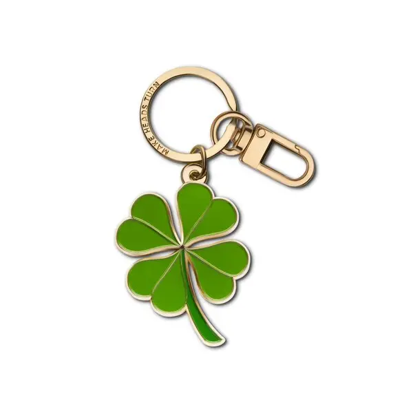 MAKE HEADS TURN Lucky Clover Keychain & Bag Charm - Gold/green