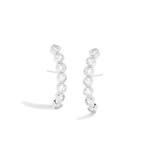 POTOSKA Averto Pavé Stud Earrings - Silver