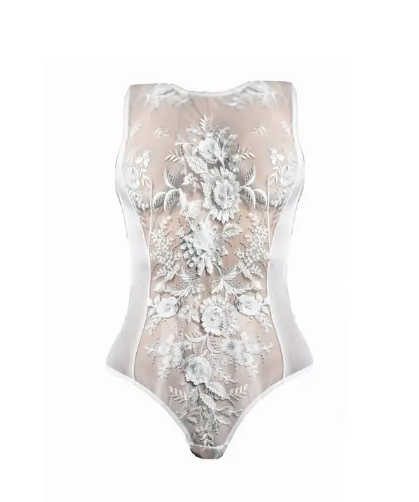 CAROL COELHO Twilight Hand-embroidered Bodysuit