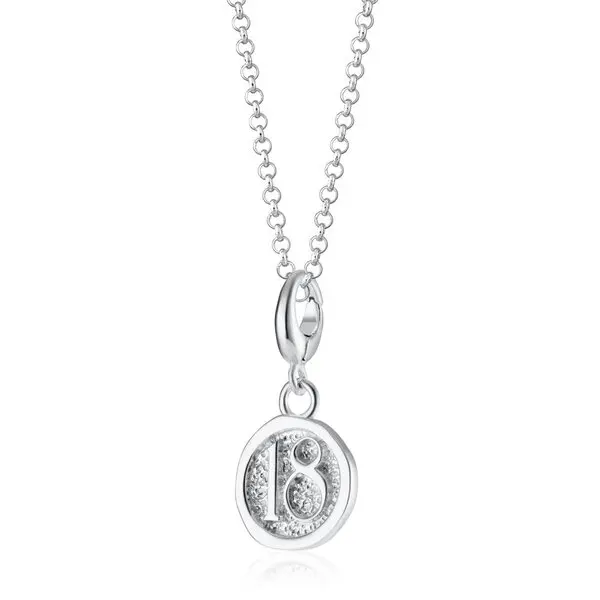 LILY CHARMED Sterling Eighteenth Birthday Charm Necklace - Silver