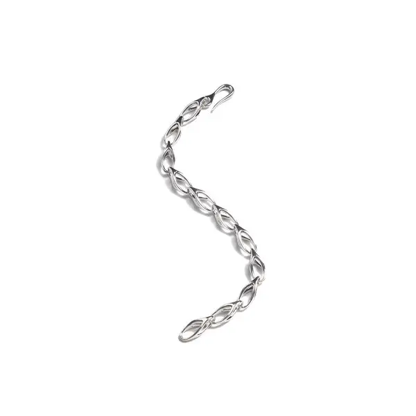 LUNA DELPHINE Wishbone Chain Link Bracelet - Silver