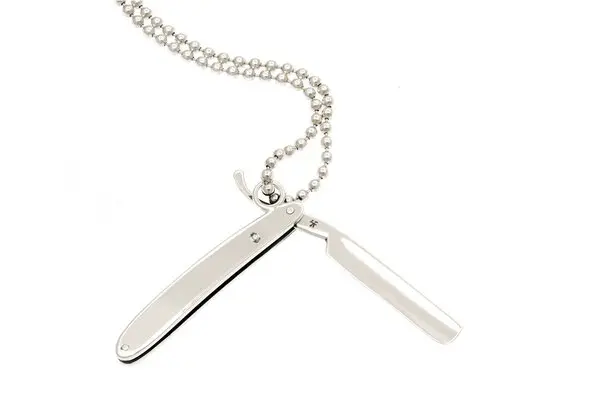 STRANGE FRUIT Cutthroat Razor Pendant Necklace - Silver