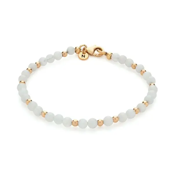 NELLOU JEWELLERY Neutrals Jewel Bead Moonstone Bracelet - Gray/yellow