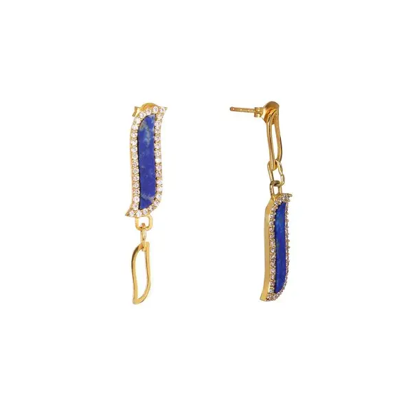 LILA RASA Gold Plated Lapis Lazuli Earrings - Gold/blue