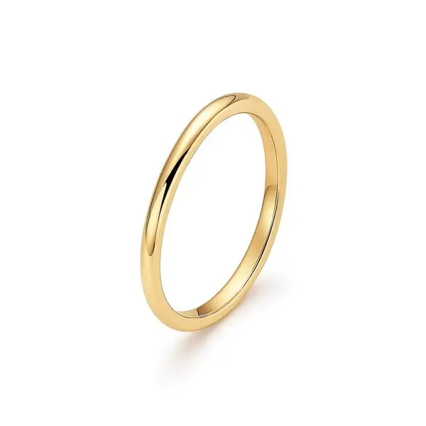 UNALOE Smooth Sterling Silver Band - Gold