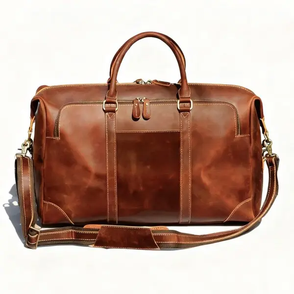TOURI Leather Duffle Bag