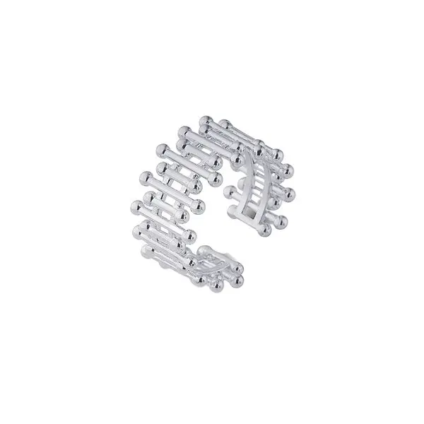 SPERO LONDON Multiple Bar Beaded Ring - Silver