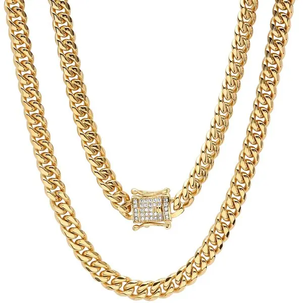 STEELTIME 18k Plated Miami Cuban Necklace - Gold