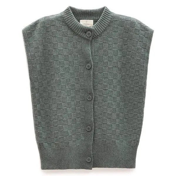 PERALUNA Yvette Buttoned Knit Vest