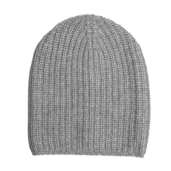 BEL CASHMERE Knitted Cashmere Beanie - Grey