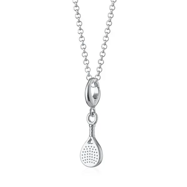 LILY CHARMED Sterling Padel Racket Charm Necklace - Silver