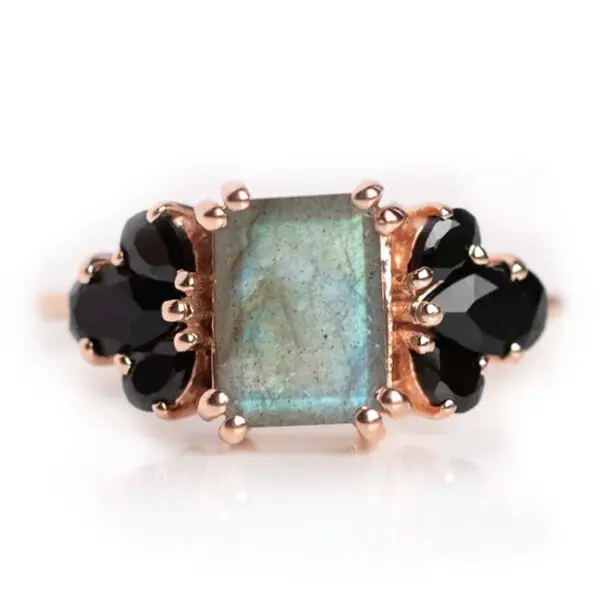 LA KAISER Labradorite & Spinel Empress Ring - Rose Gold