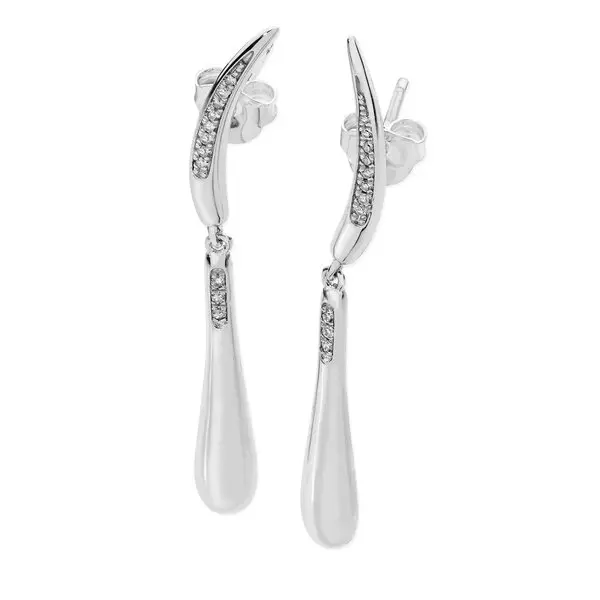 LUCY QUARTERMAINE Diamond Drop Earrings - Silver
