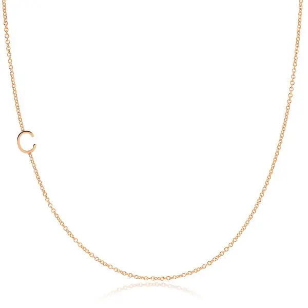 Maya Brenner Designs 14k Gold Asymmetrical Letter Necklace - Rose Gold