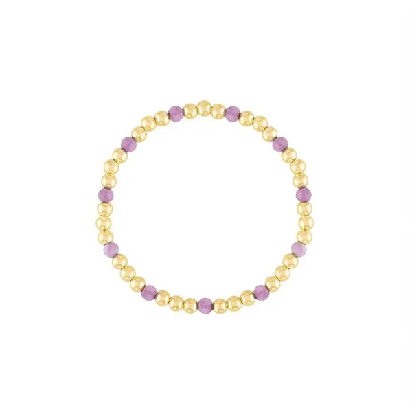OLIVIA LE Gemstone Beaded Bracelet - Pink
