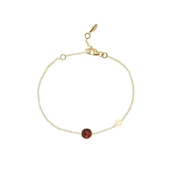 AUREE JEWELLERY Salina Garnet & Vermeil Disc Bracelet - Gold
