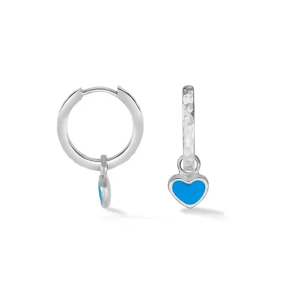 DOWER & HALL Sterling Silver Huggie Hoop Earrings - Silver/blue