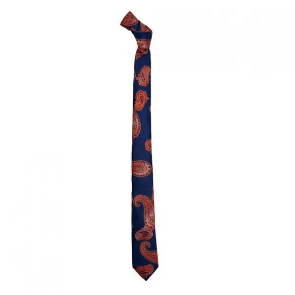 DAVID WEJ Textured Paisley Neck Tie - Blue/orange
