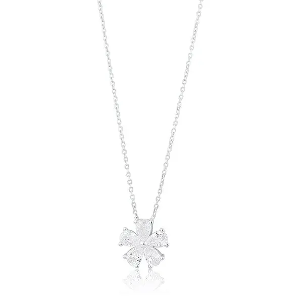 SHYMI Prong-set Flower Necklace - Silver