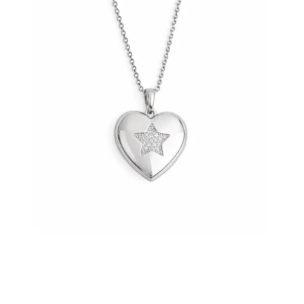 MAISON DE GALA Heart Star Pendant Necklace - Silver