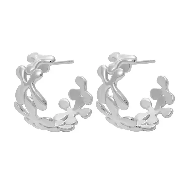 LUCY QUARTERMAINE Solid Sterling Splash Hoop Earrings - Silver