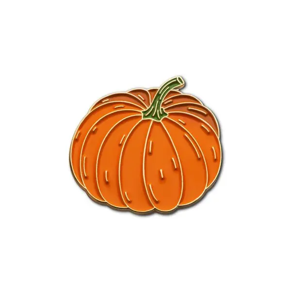 MAKE HEADS TURN Pumpkin Enamel Pin - Orange/gold/green