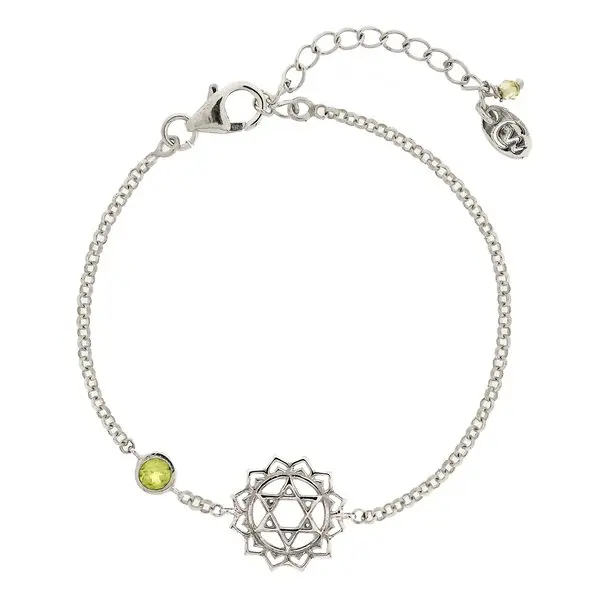 CHARLOTTE'S WEB JEWELLERY Heart Chakra Bracelet With Peridot - Silver