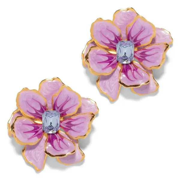 THE PINK REEF Floral Stud Earrings - Pink