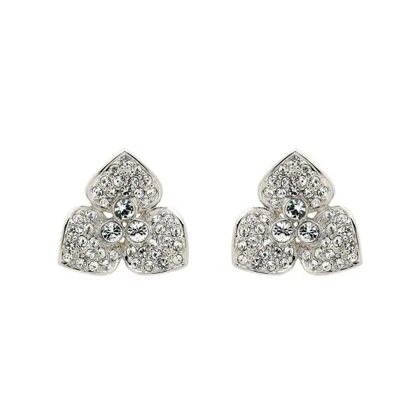 EMMA HOLLAND JEWELLERY Platinum Flower Clip Earrings - Silver