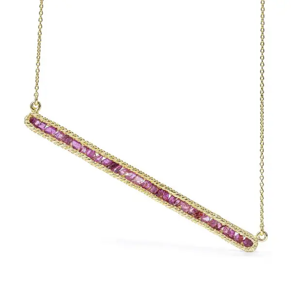 GERMAN KABIRSKI Lithos Ruby Necklace - Gold/pink