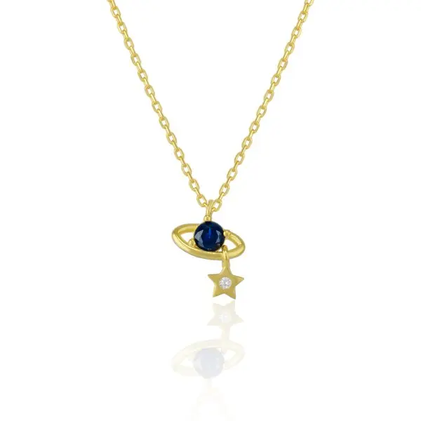 SPERO LONDON Saturn And Star Pendant Necklace - Silver