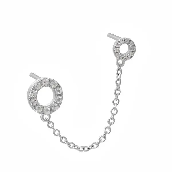 LUCY QUARTERMAINE Halo Double Post Earring - Silver
