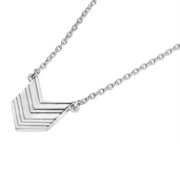 LUCY QUARTERMAINE Art Deco Arrow Pendant Necklace - Silver