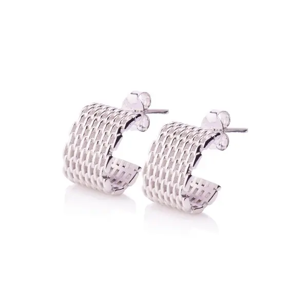EVER JEWELLERY Broadway Waterproof Hoop Earrings - Silver